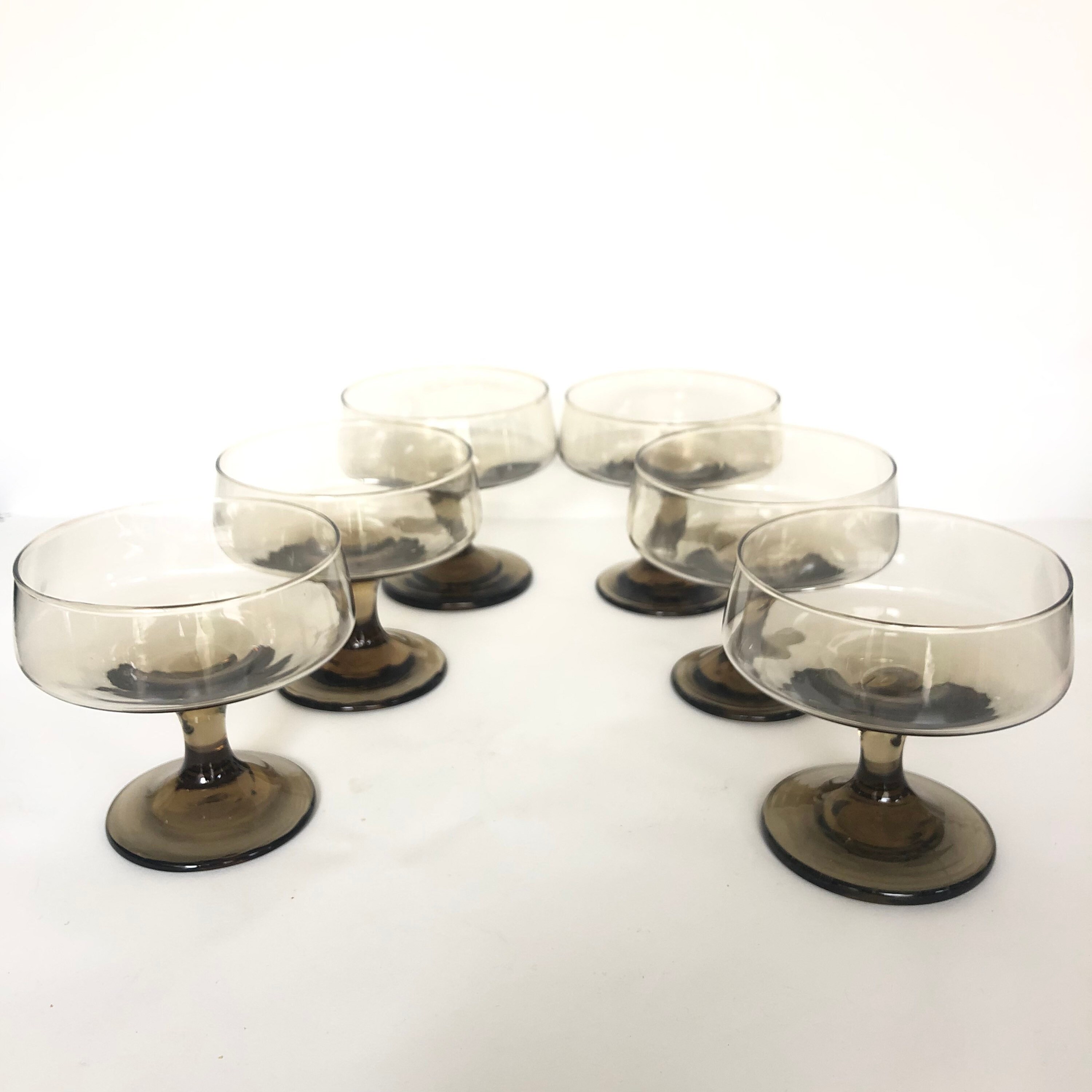 Set of 6 Super Groovy Retro Smokey Glass oz Champagne Cocktail | Etsy