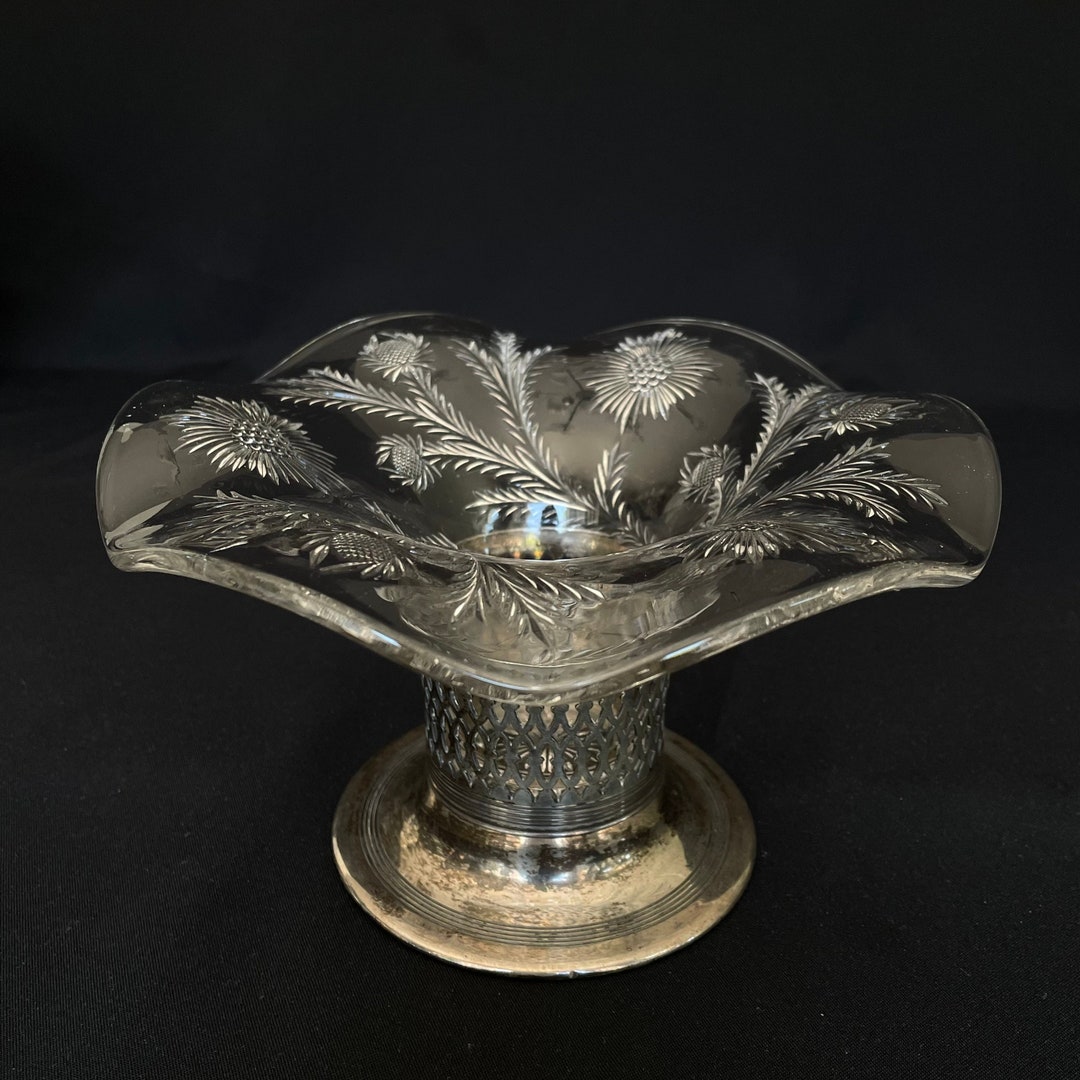 RARE - ANTIQUE 'forbes Silver Company' EPWM Base With Clear Pressed ...