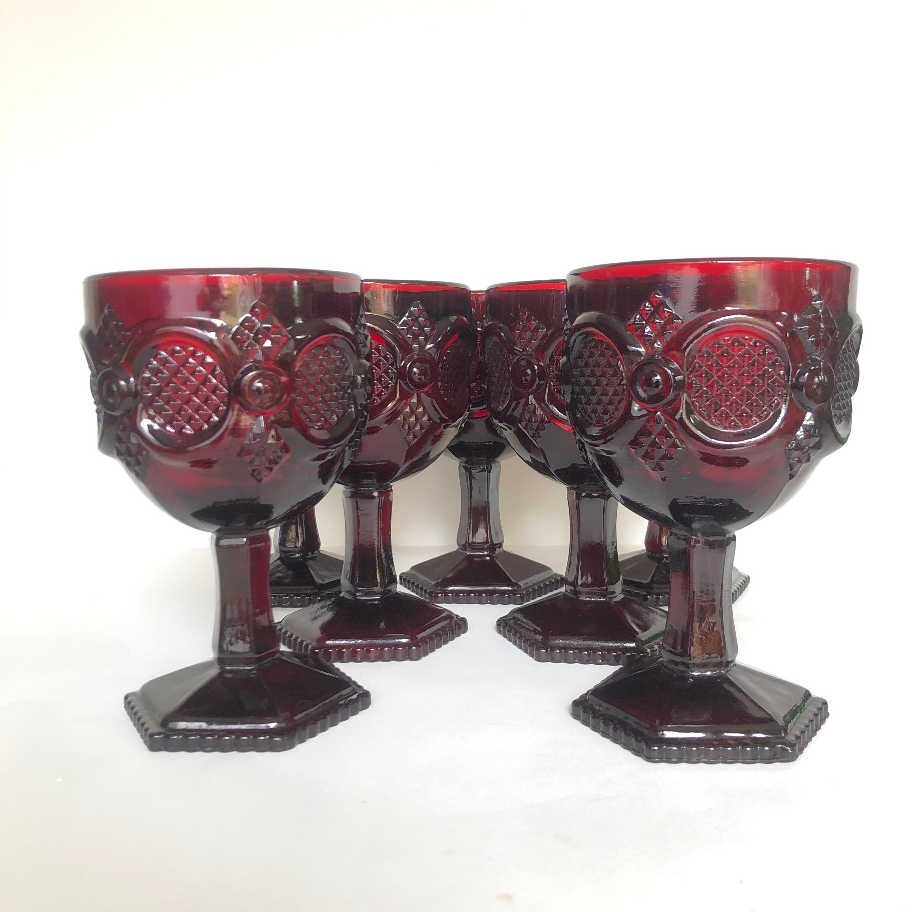 Vintage Avon cape Cod Collection Ruby Red Glass 10oz Stemmed - Etsy