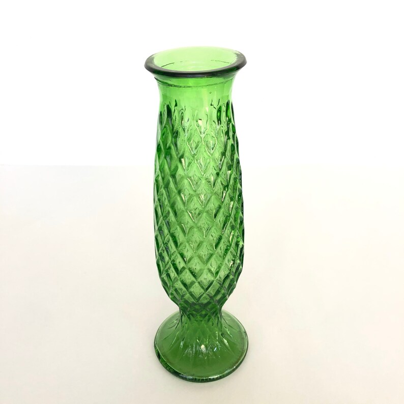 Pretty 'fishnet' Patterned Vintage Green Pressed Glass - Etsy
