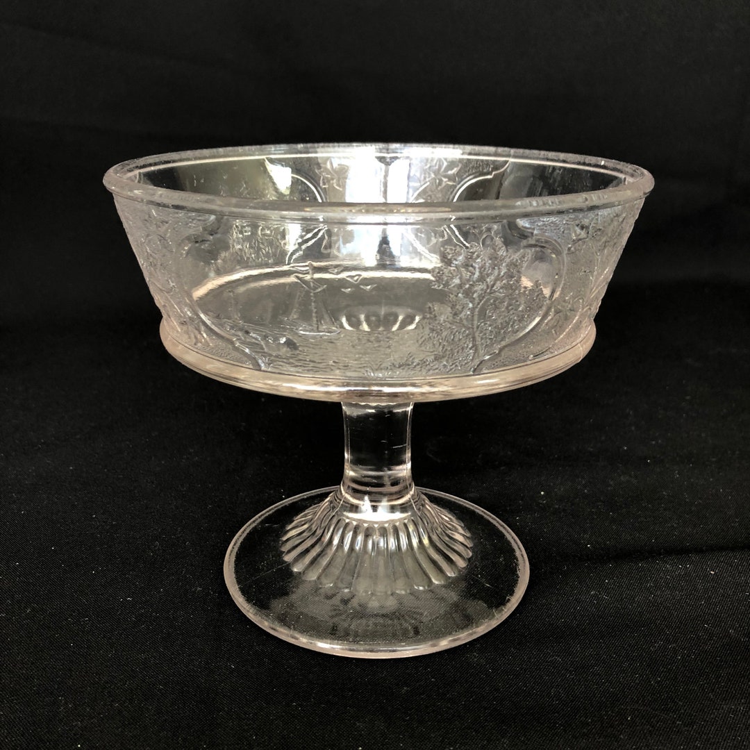 Antique Canadian Pattern Clear Glass Compote Comport C1883 - Etsy