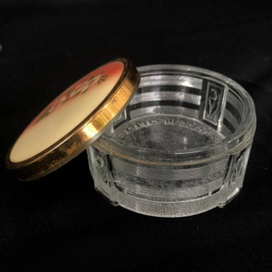 Vintage Art Deco Glass Round Powder Box With Lid - Etsy