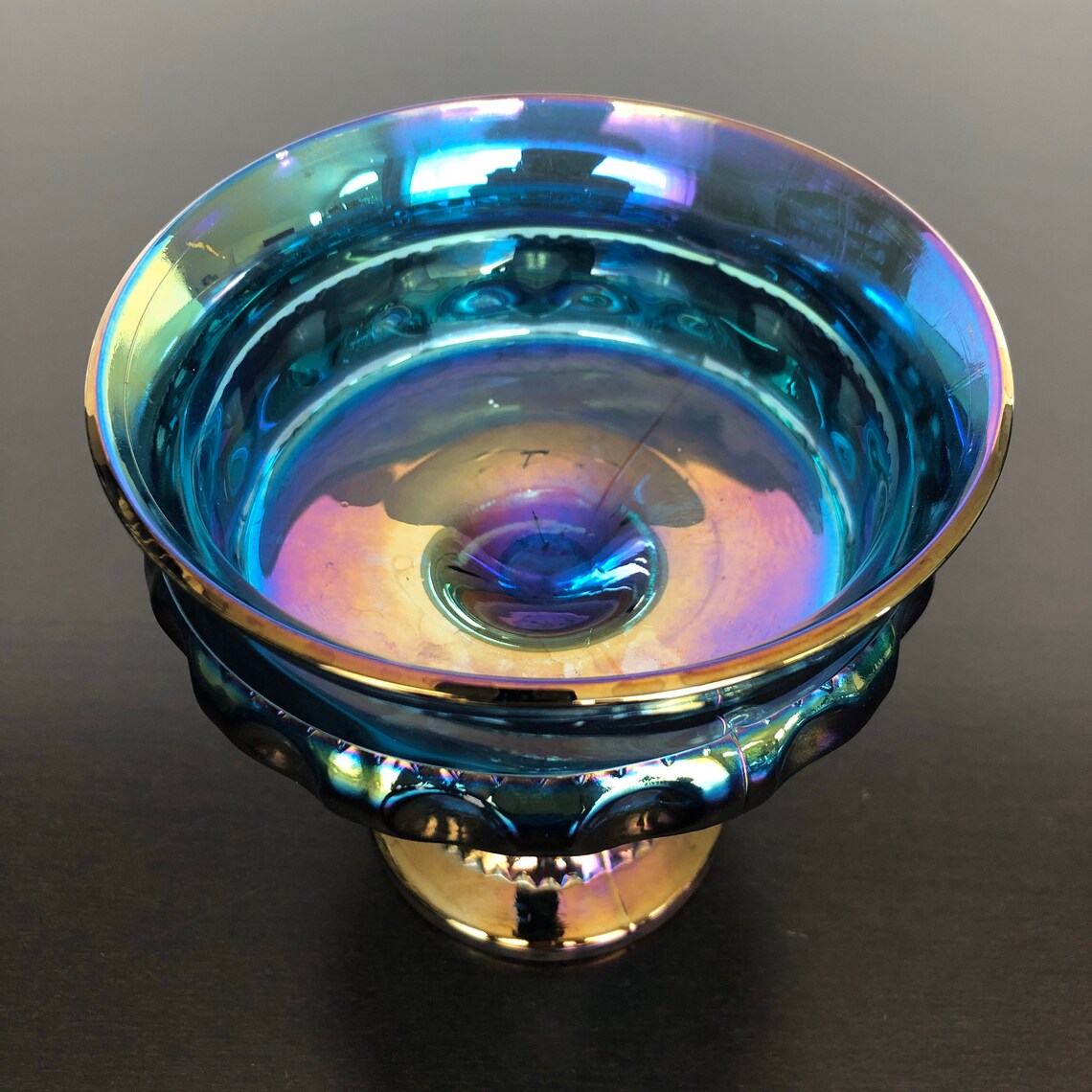 Vintage Indiana Glass Blue Iris Carnival Glass Kings Crown - Etsy