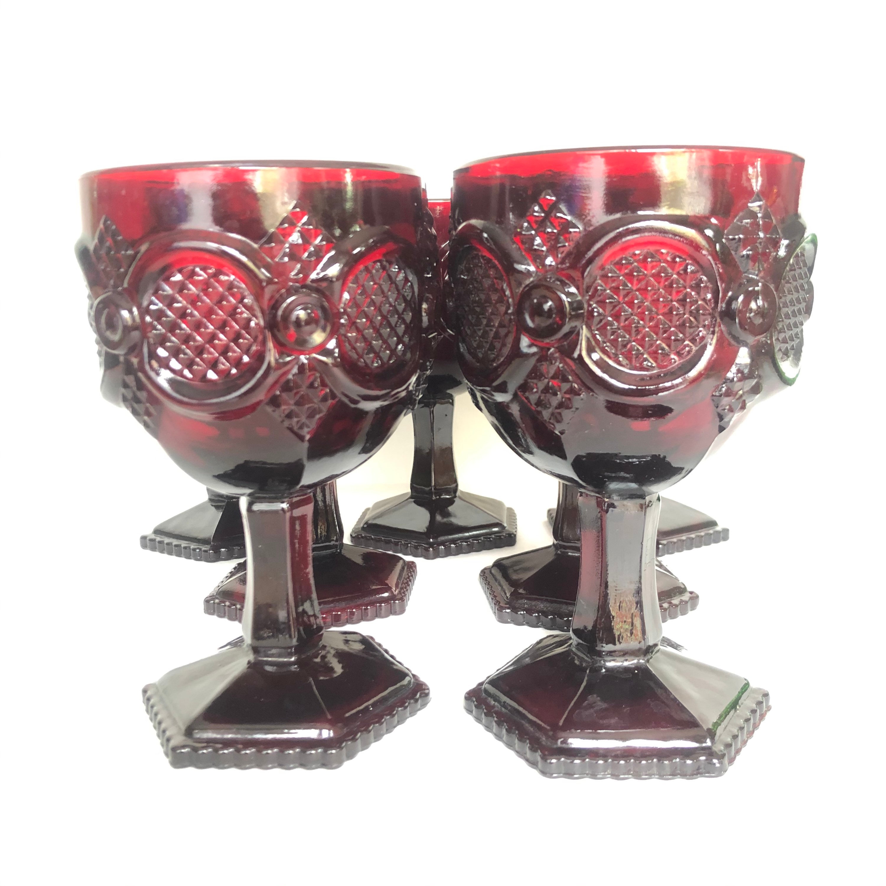 Vintage Avon cape Cod Collection Ruby Red Glass 10oz Stemmed - Etsy