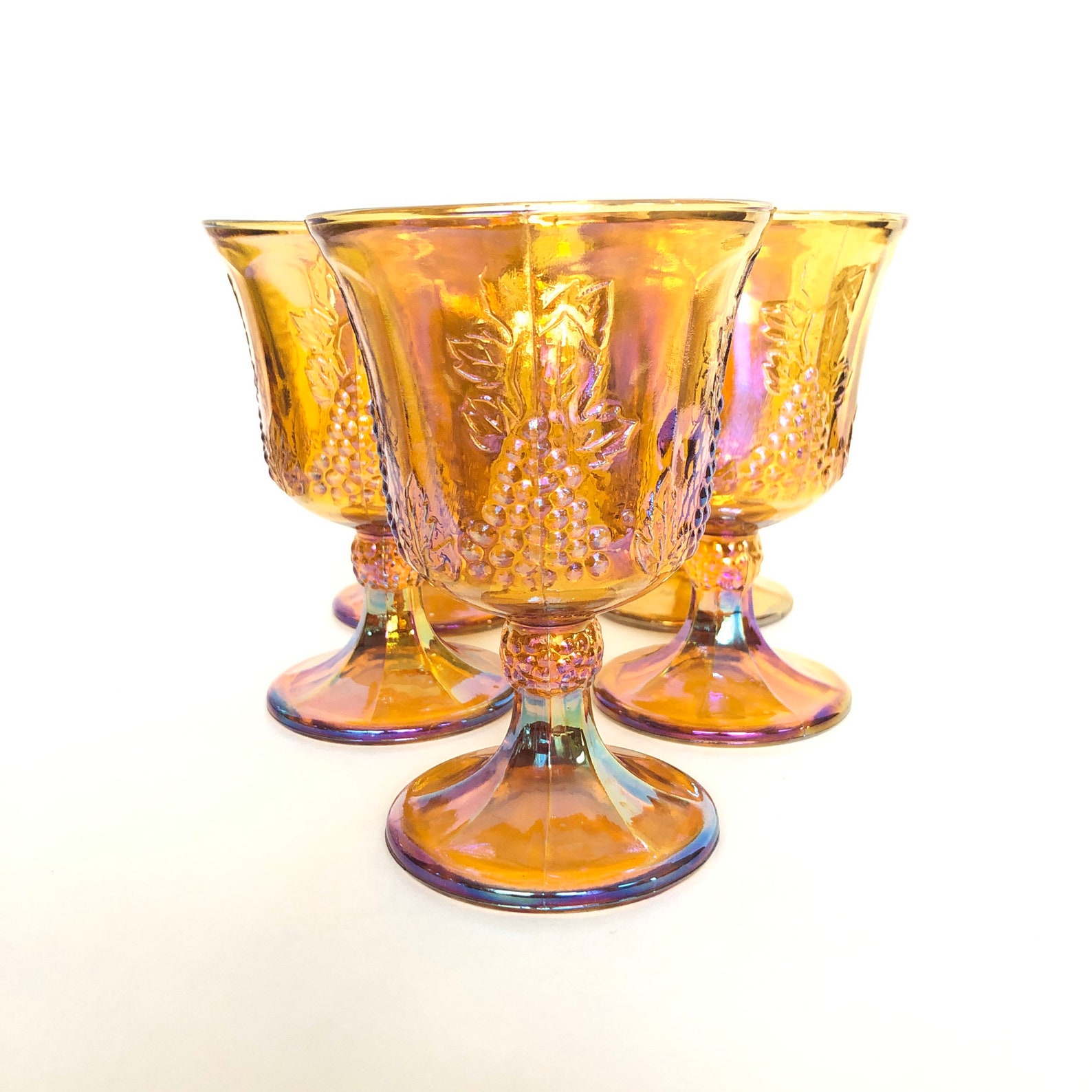 Set of 5 Vintage Iridescent Colony Harvest Indiana Glass Co. - Etsy