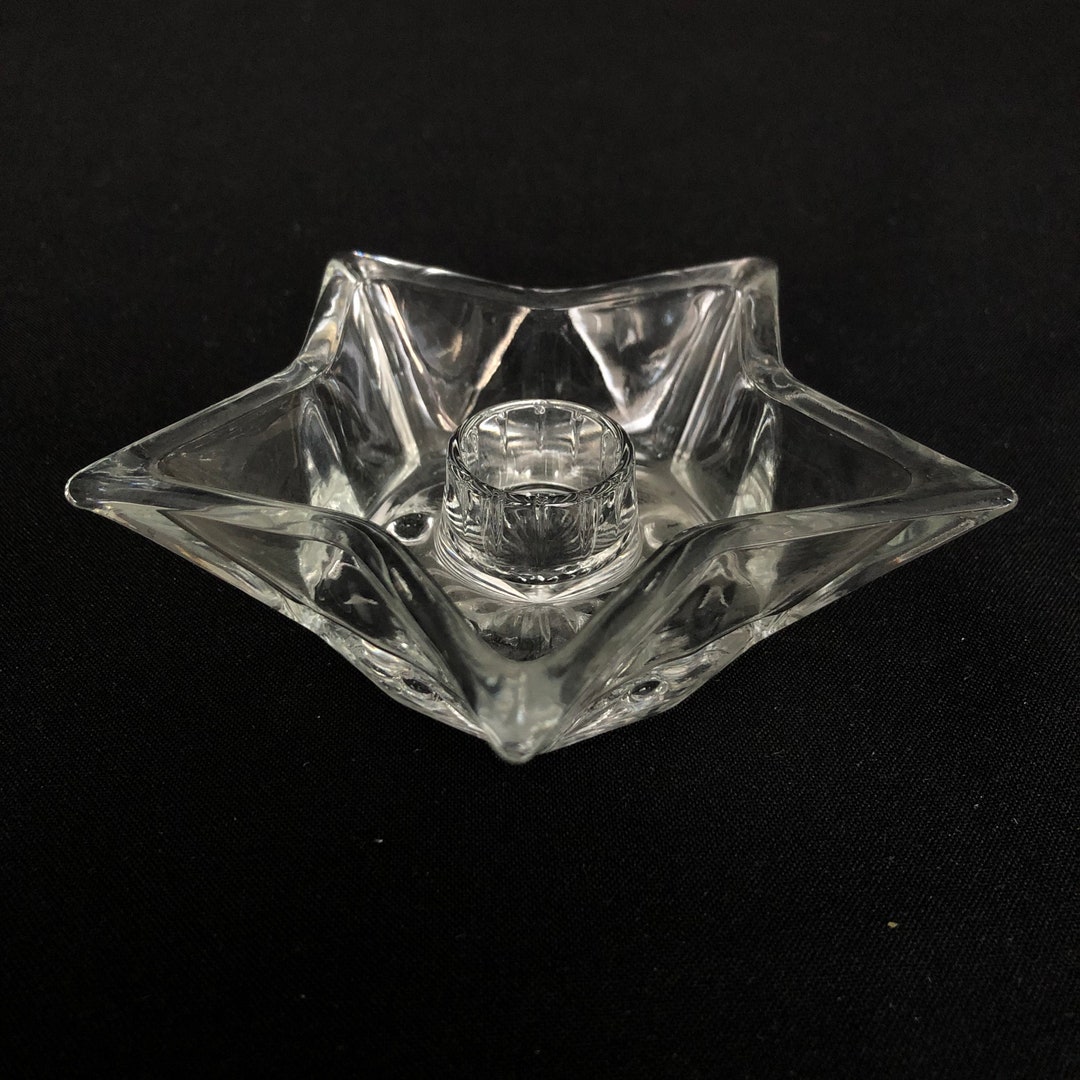 Vintage Glass Star Candlestick Holder - Etsy Canada