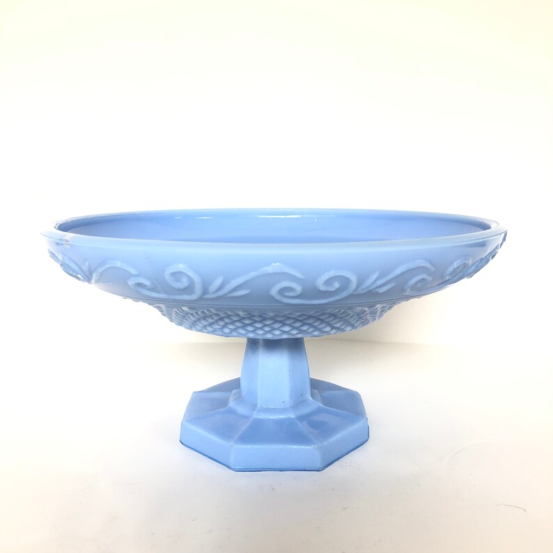 RARE Incredible Antique Delphite Blue Glass Pedestal Bowl - Etsy