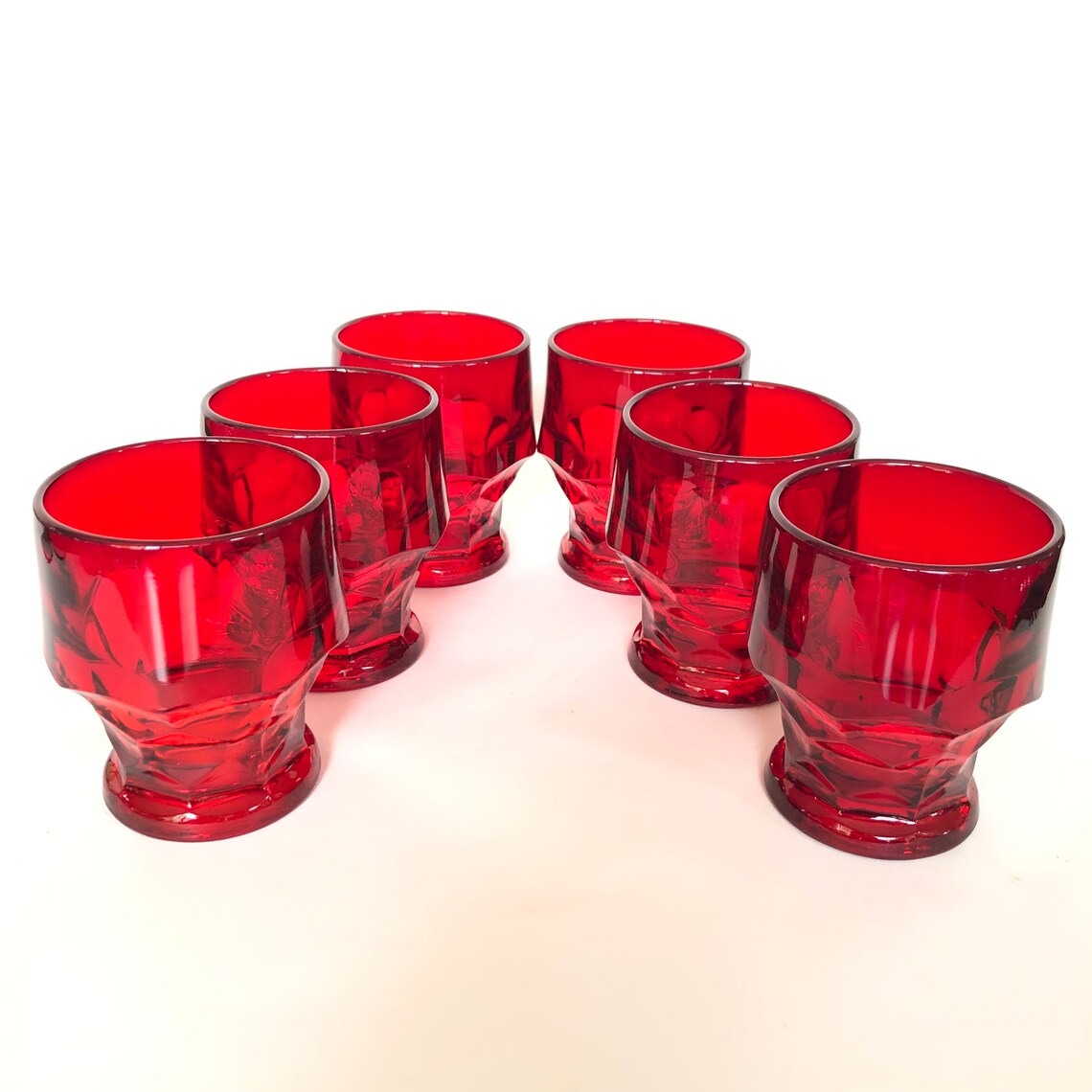RARE Set of 6 Ruby Red Viking Georgian 6oz Cocktail Glasses | Etsy