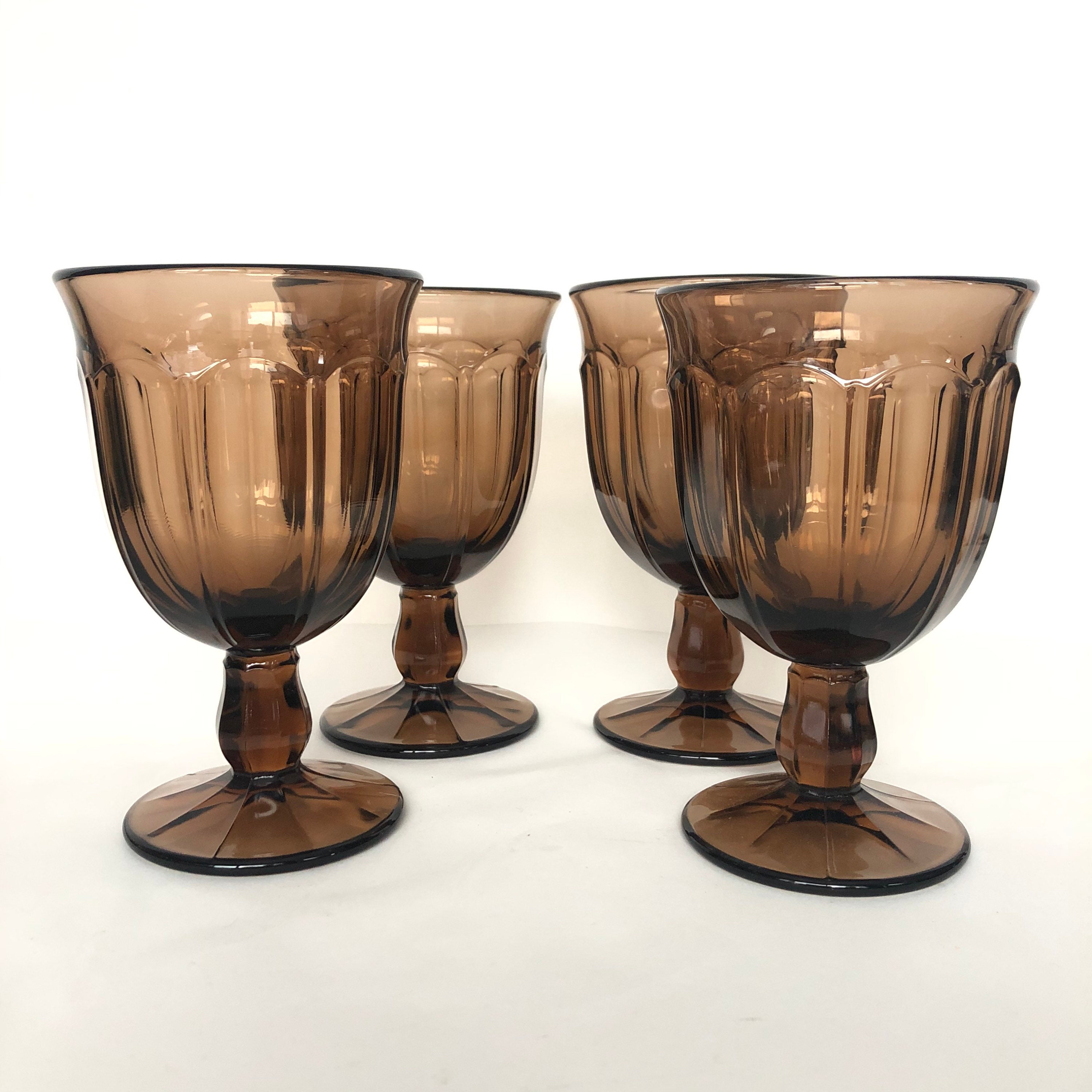 Set of 4 Vintage Gibraltar Duratuff Mocha Brown Glassware 9oz - Etsy