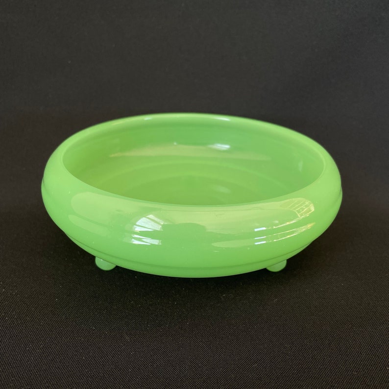 RARE Antique FENTON Jadeite Bowl Three Footed Jadeite Dish - Etsy