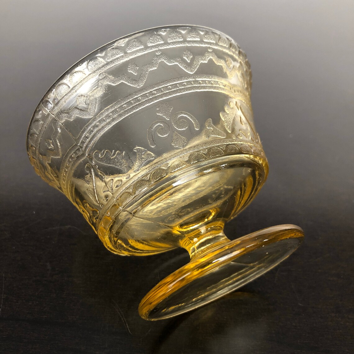 Vintage Depression Glass Yellow Golden Glow Glass Dessert Cup | Etsy