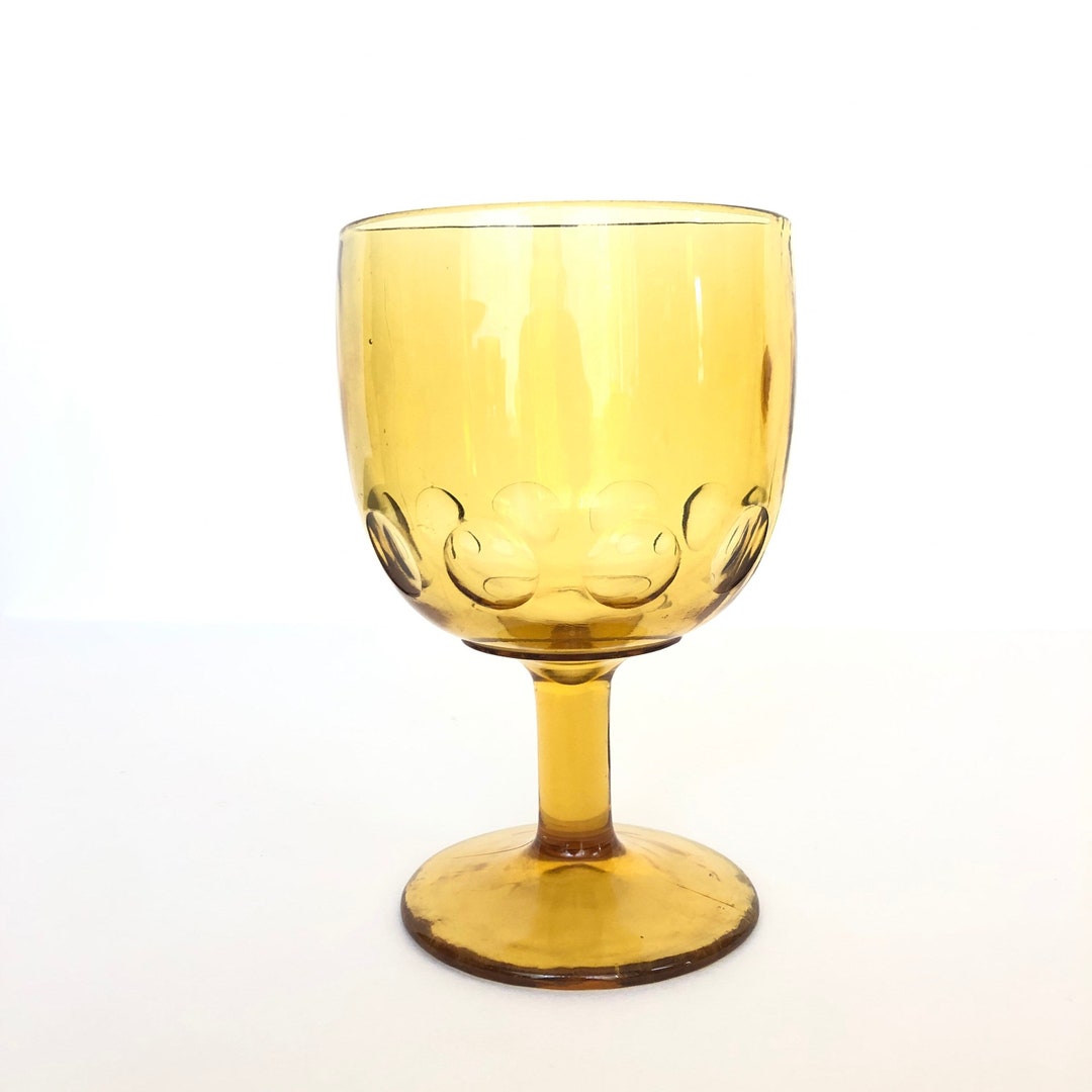 Vintage Amber Glass Compote Stemmed Bowl Large Cocktail Glass - Etsy