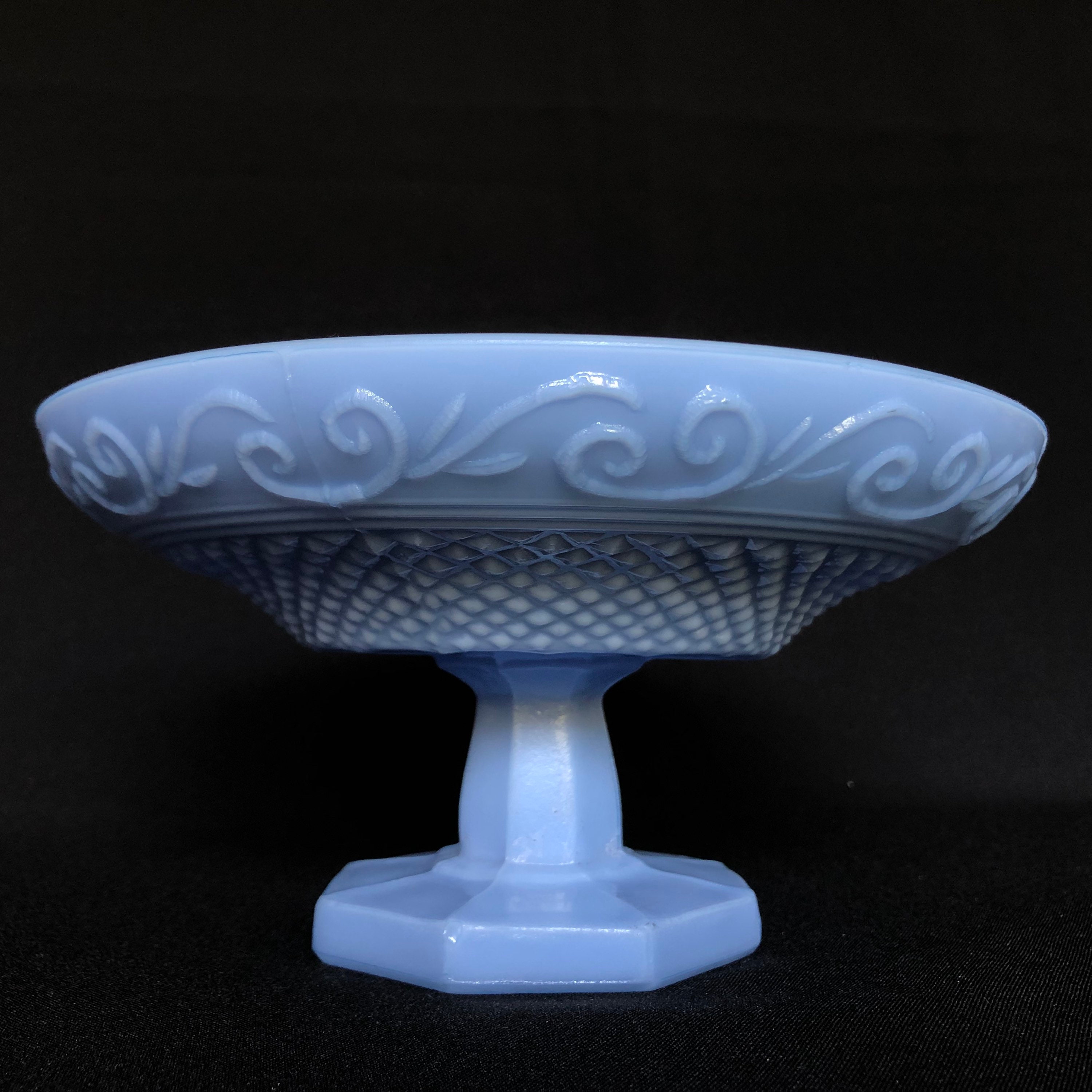 RARE Incredible Antique Delphite Blue Glass Pedestal Bowl - Etsy