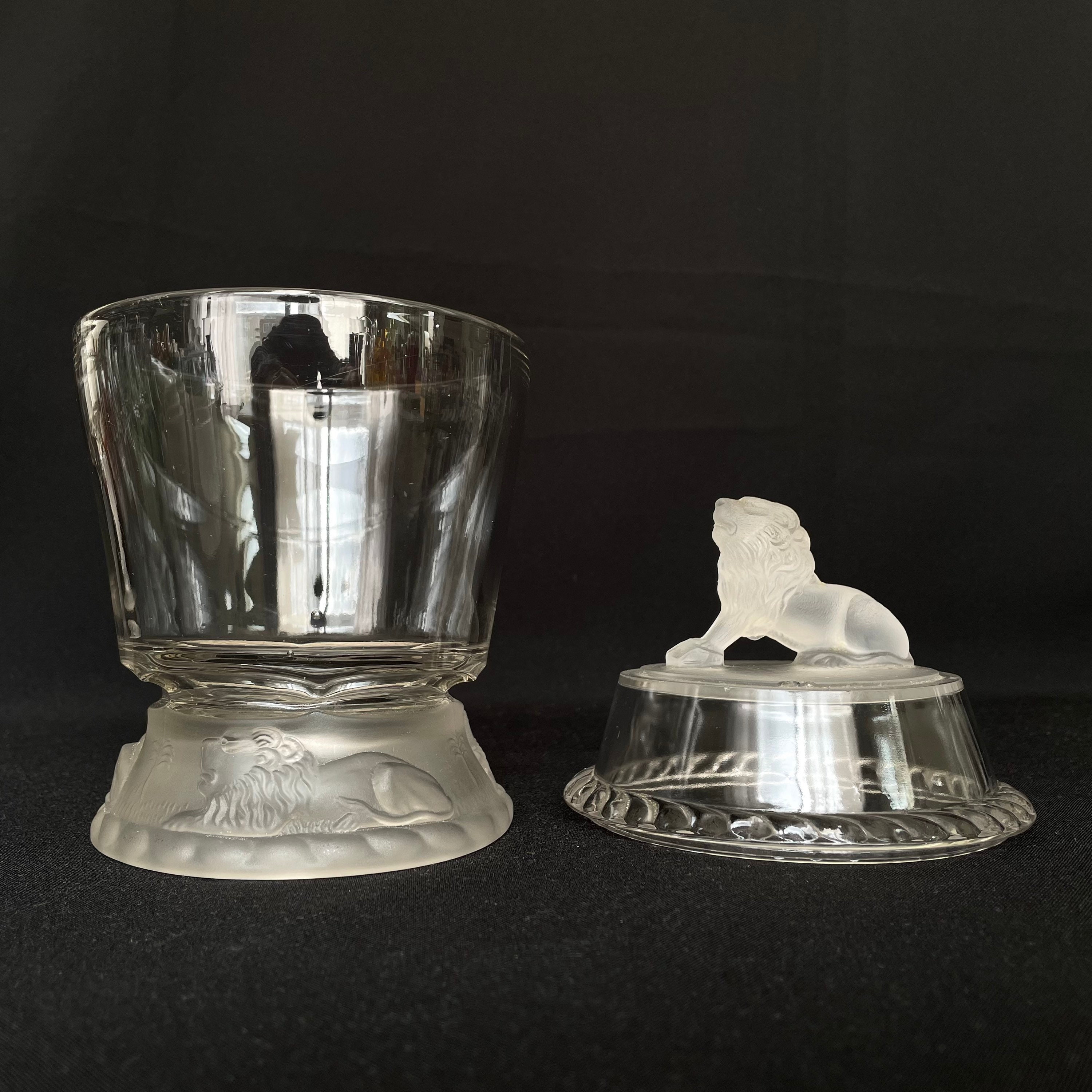 RARE Antique Gillinder & Sons Frosted Lion 'sugar' - Etsy