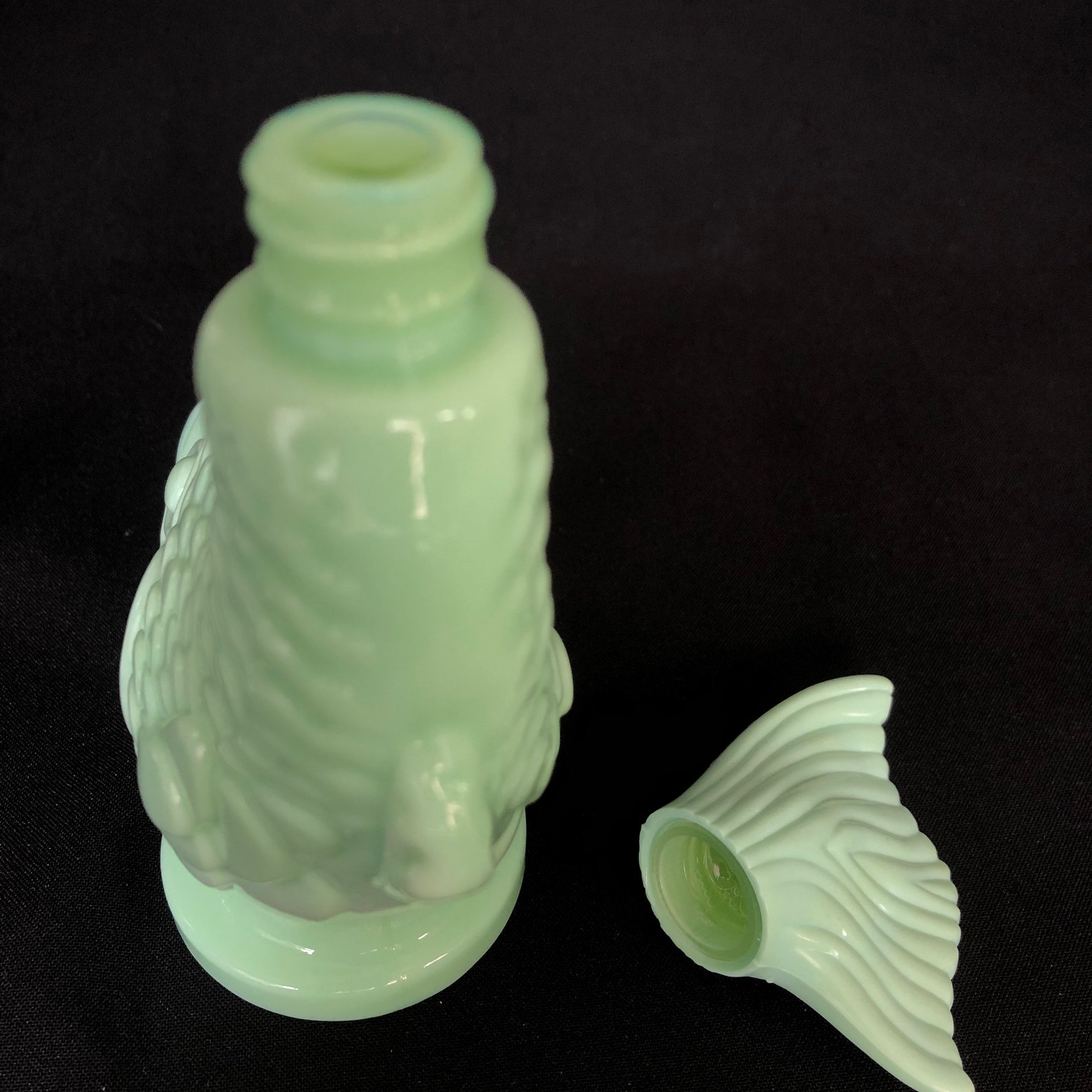 RARE - Vintage Jadeite Glass Fish Bottle Decanter by AVON - Collectible ...