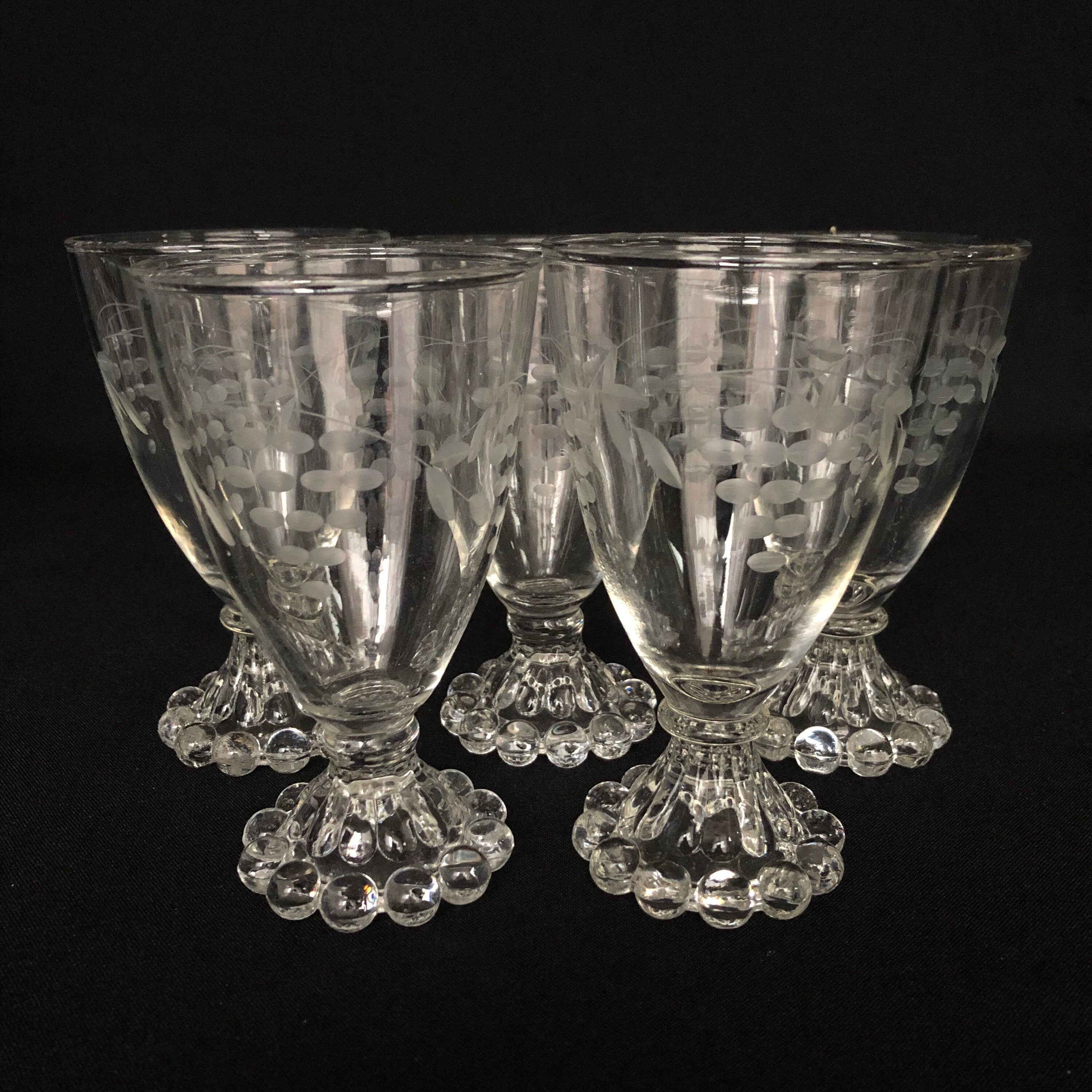 5 Vintage Etched Boopie Glasses Vintage Cocktail Glass | Etsy