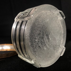 Vintage Art Deco Glass Round Powder Box With Lid - Etsy
