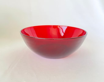 Gorgeous Vintage Ruby Red Glass Bowl - Etsy