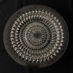 Vintage Round Clear Glass Diamond Cut Plate Platter - Etsy