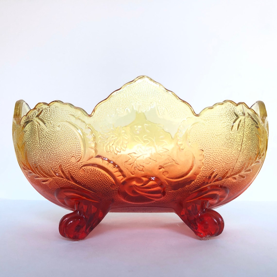 Unique Vintage Glass sunset Ombré Bowl | Etsy