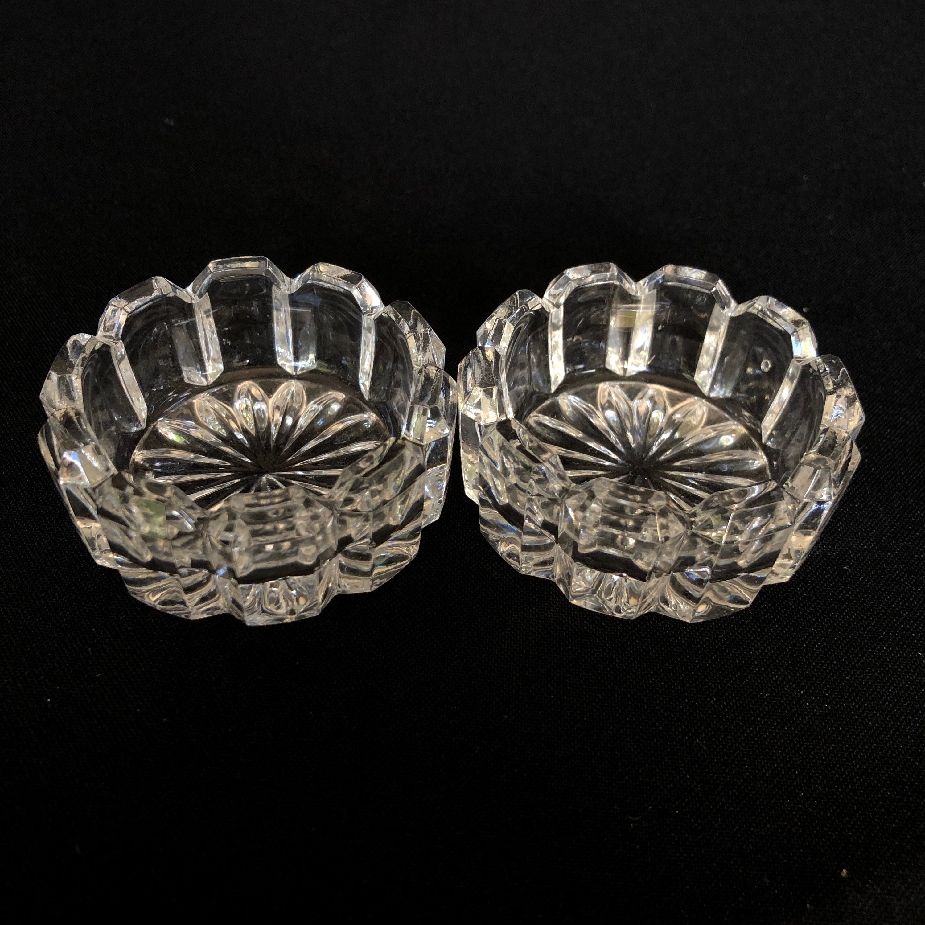 Pair of Antique Cut Clear Glass Salt Dips - Etsy