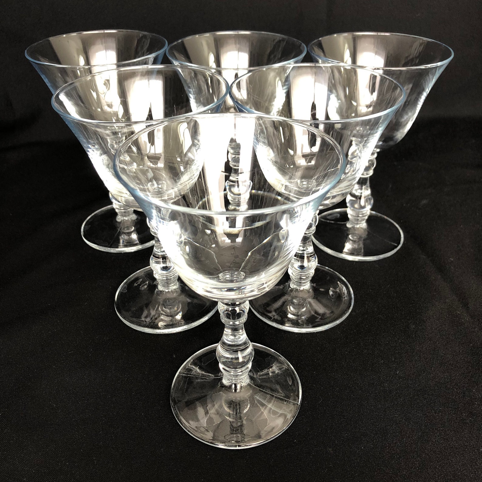 6 Vintage Flared Rim 9oz Wine or Cocktail Glasses Vintage - Etsy