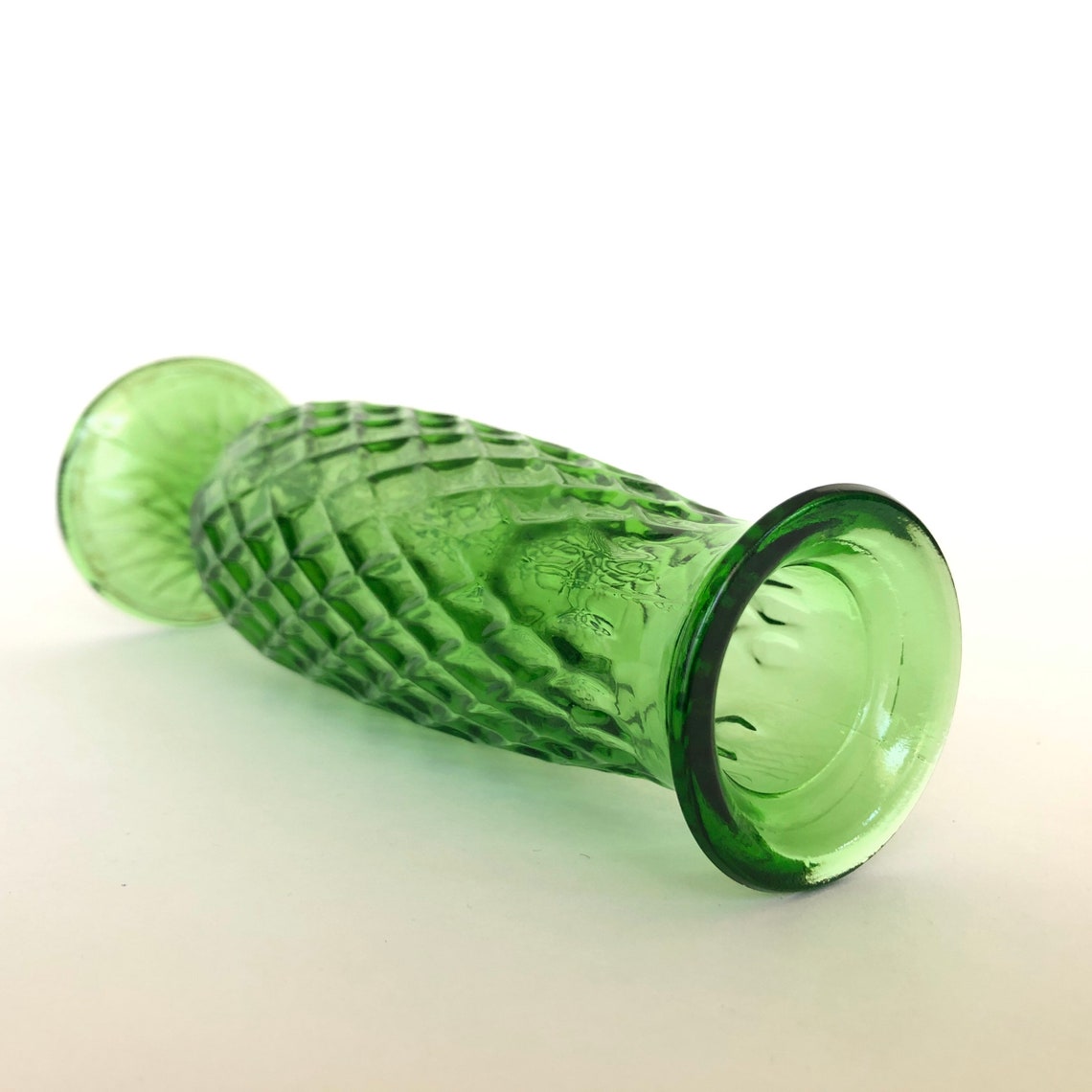 Pretty 'fishnet' Patterned Vintage Green Pressed Glass - Etsy