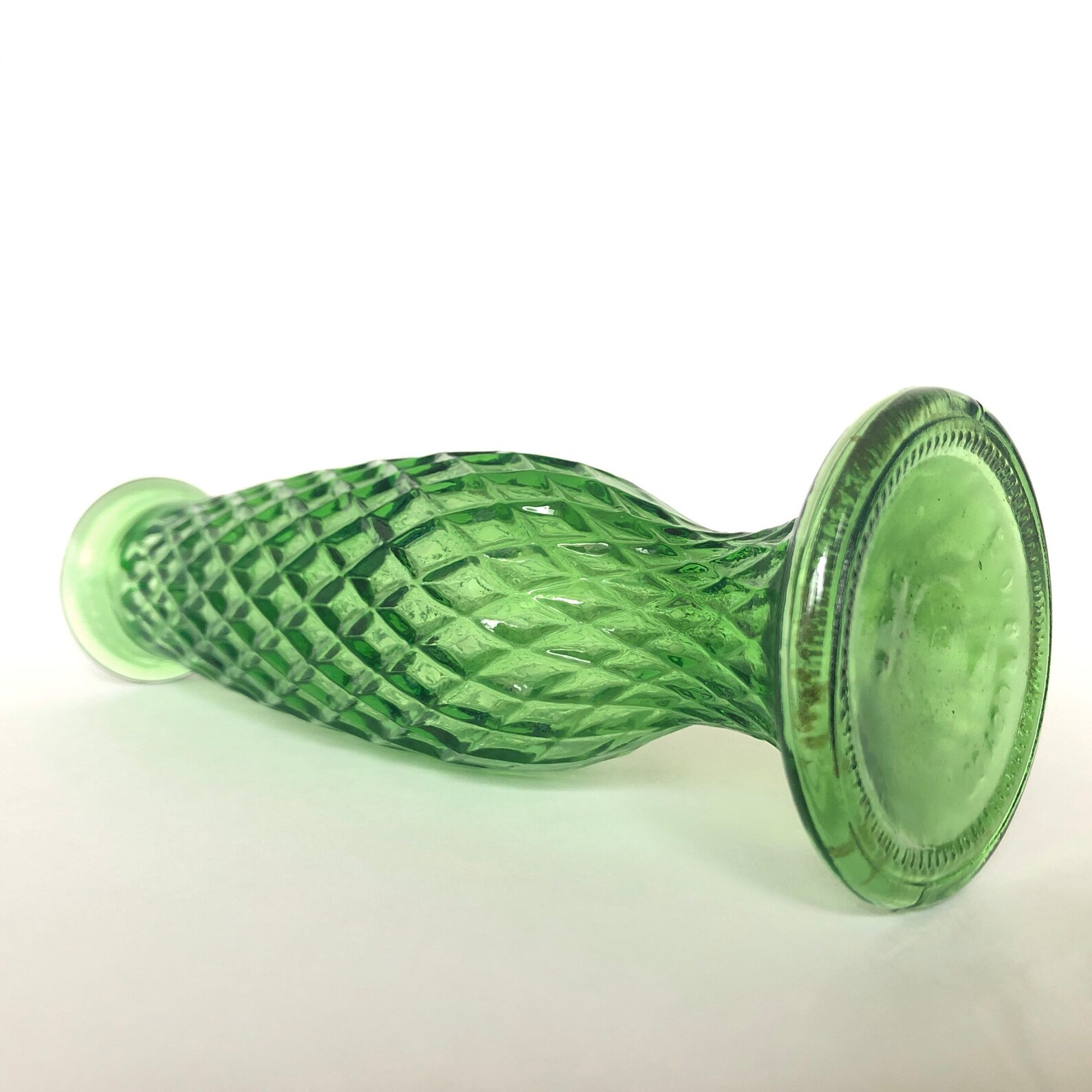 Pretty 'fishnet' Patterned Vintage Green Pressed Glass - Etsy