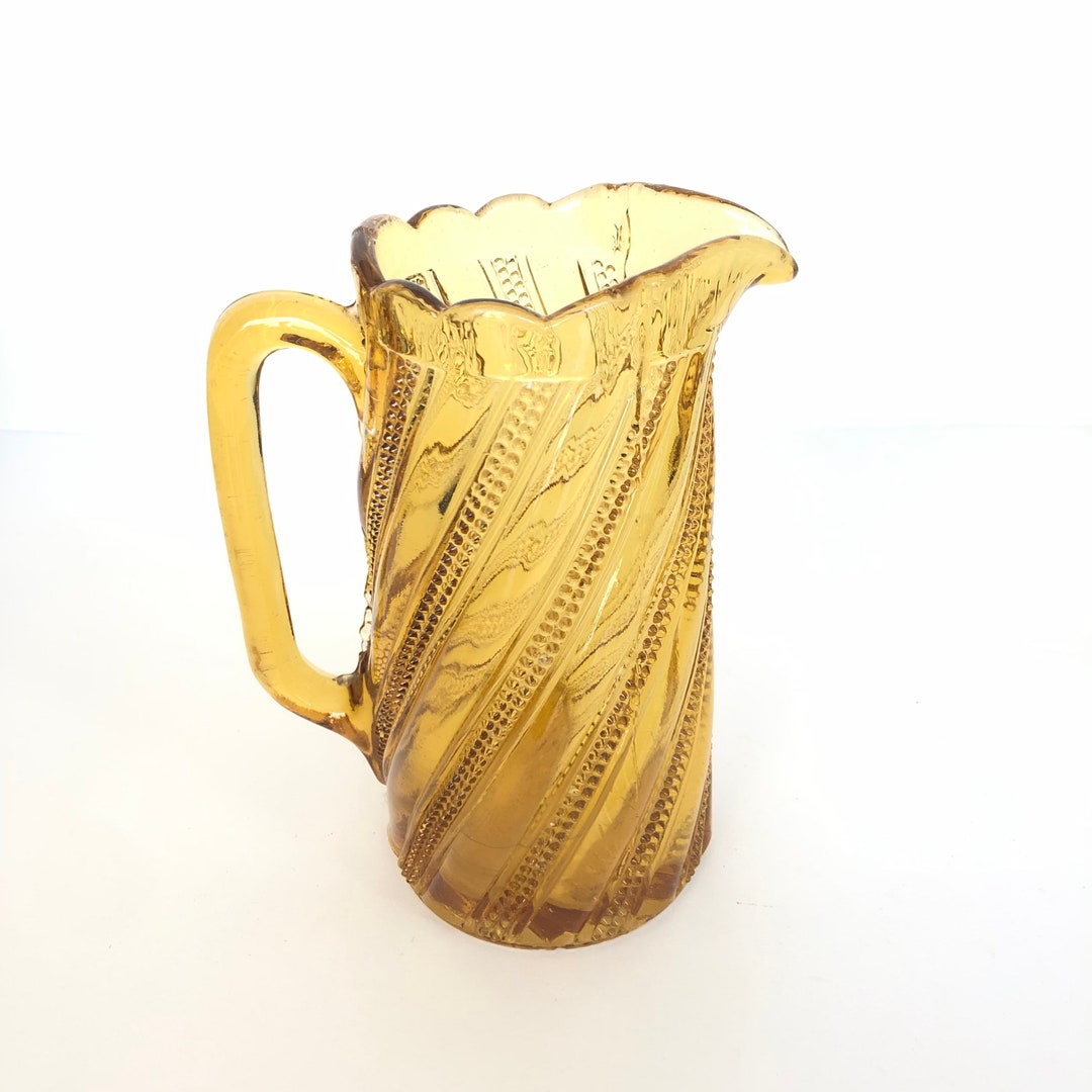 Spectacular Antique Amber Pressed Glass 20oz Pitcher - Etsy