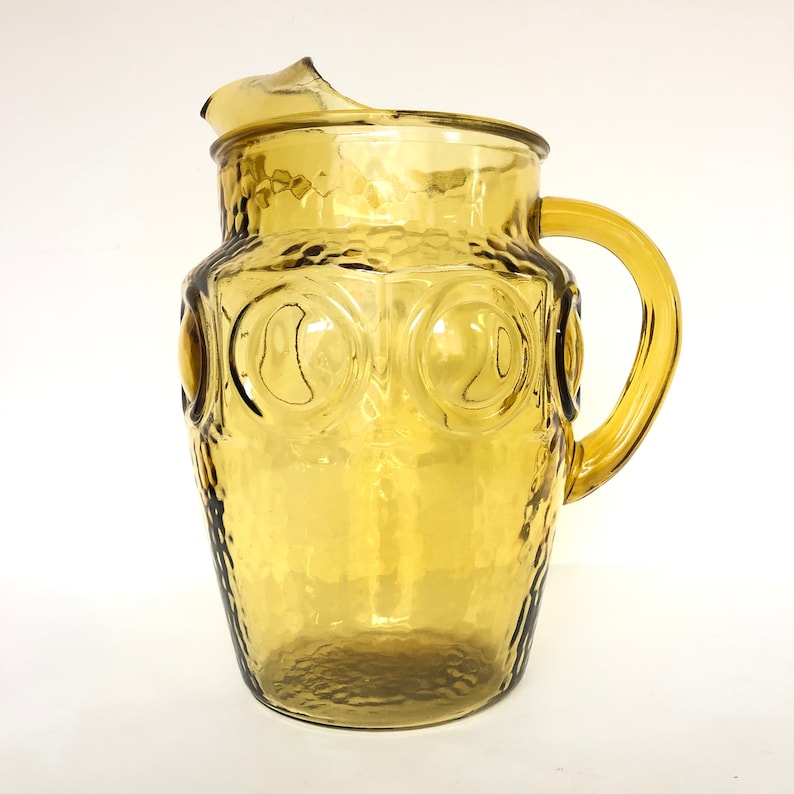 Retro Amber Glass Vintage 62oz Pitcher Lemonade Pitcher - Etsy