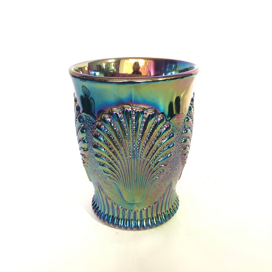 RARE - Vintage Beaded Shell Amethyst Carnival Glass 9oz Tumbler by ...