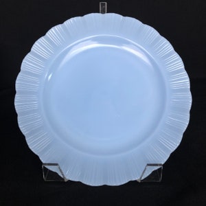 Beautiful Vintage Delphite Blue Glass 'pie Crust' Pattern Dinner Plate ...