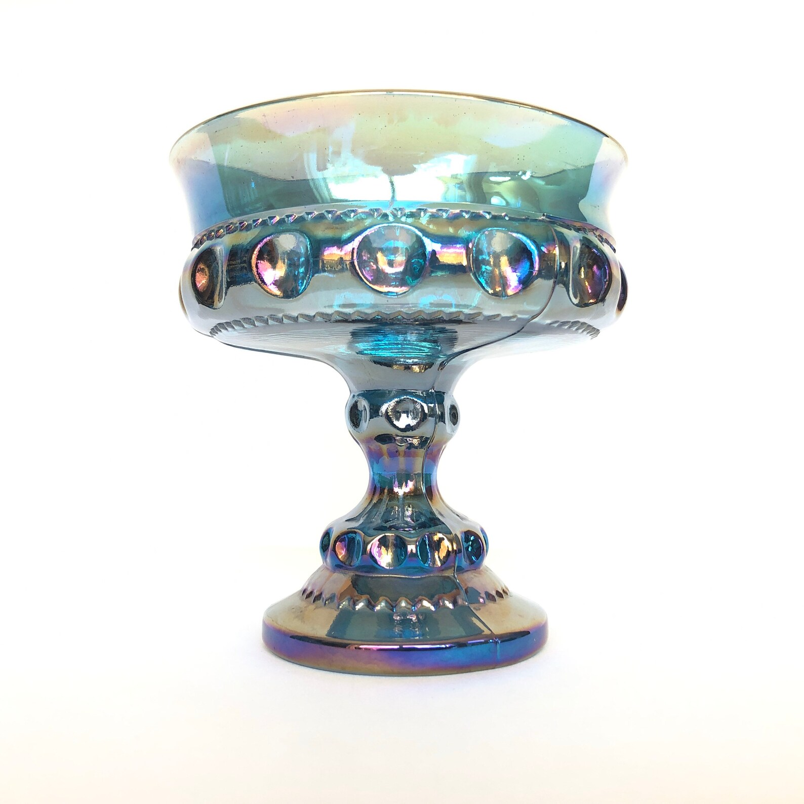 Vintage Indiana Glass Blue Iris Carnival Glass Kings Crown - Etsy