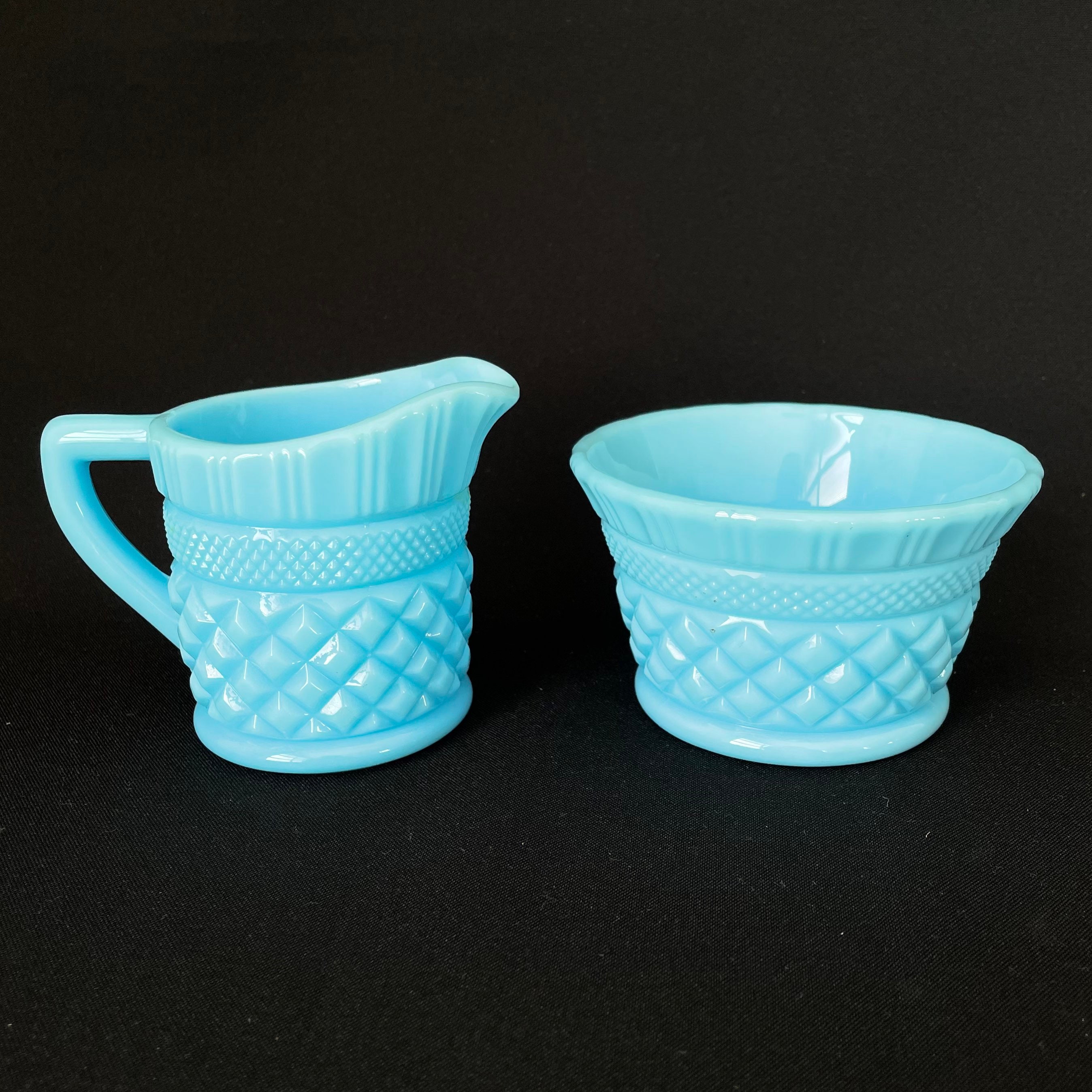 RARE Incredible Antique Delphite Blue Glass Cream Pitcher & - Etsy