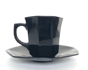 Vintage Kitchen Retro Kitchen Vintage Arcoroc Octime Hexagonal Black ...