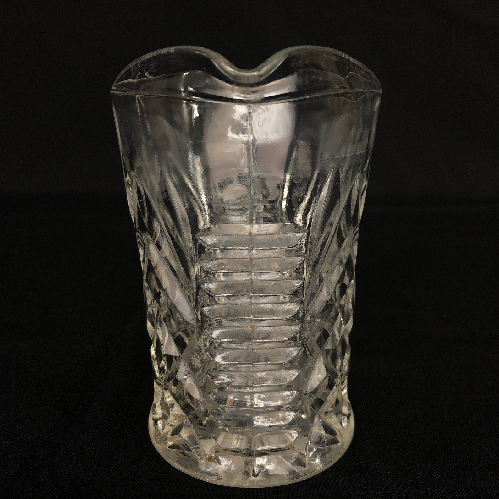 Small Vintage Clear Prescut Glass Pitcher Jug | Etsy