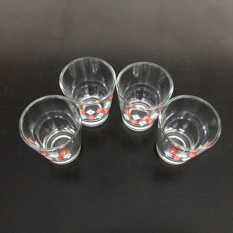 Set of 4 Vintage Classic Retro Shot Shooter Glasses TIPSY - Etsy