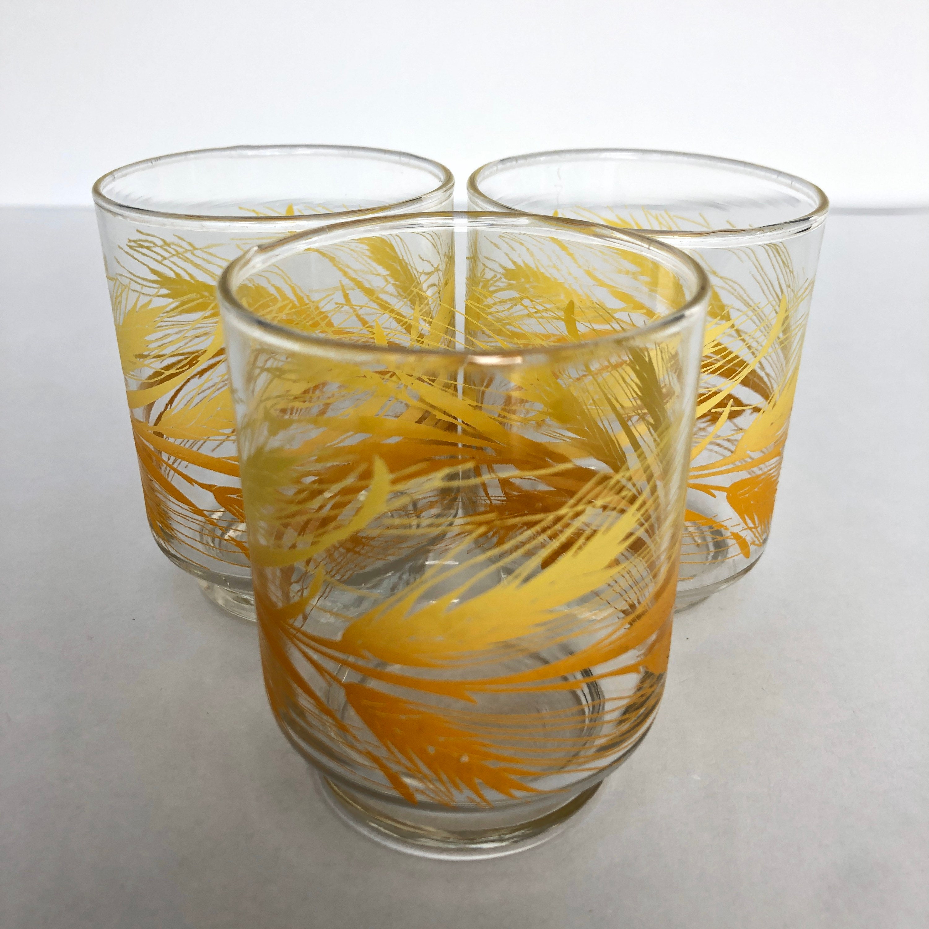 Trio of Ombre Swirling Wheat Pattern Juice Glasses | Etsy