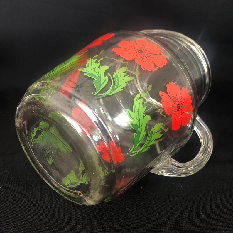 Vintage Glass Red Poppy 90oz Pitcher - Retro Kitchen - READ FULL ...