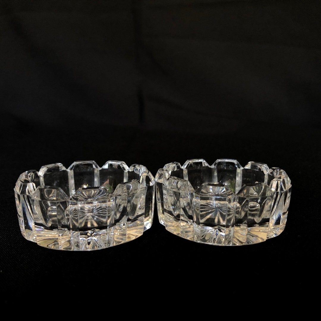 Pair of Antique Cut Clear Glass Salt Dips - Etsy