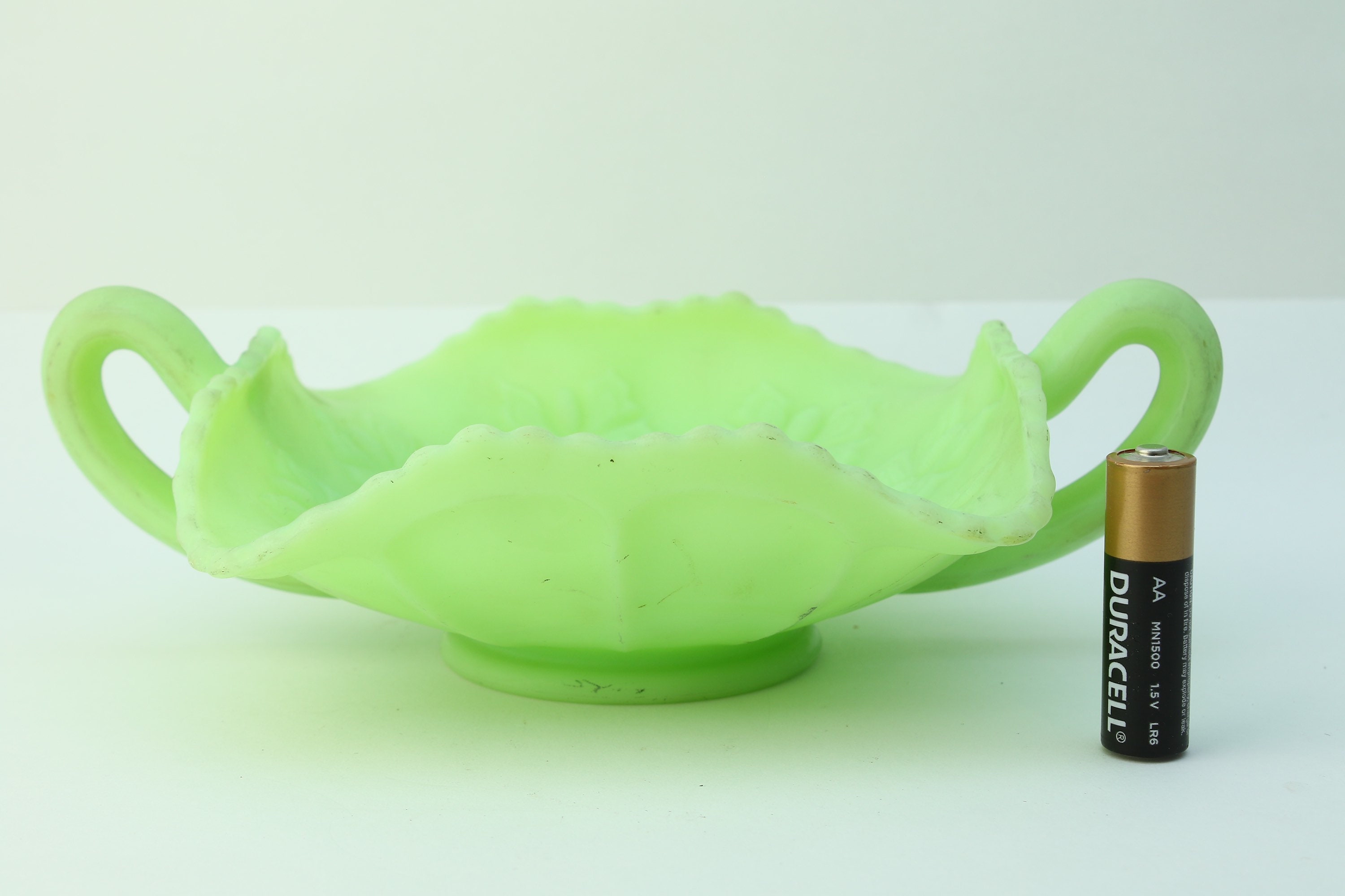 Vintage Fenton Satin Uranium Glass Butterfly Dish High | Etsy