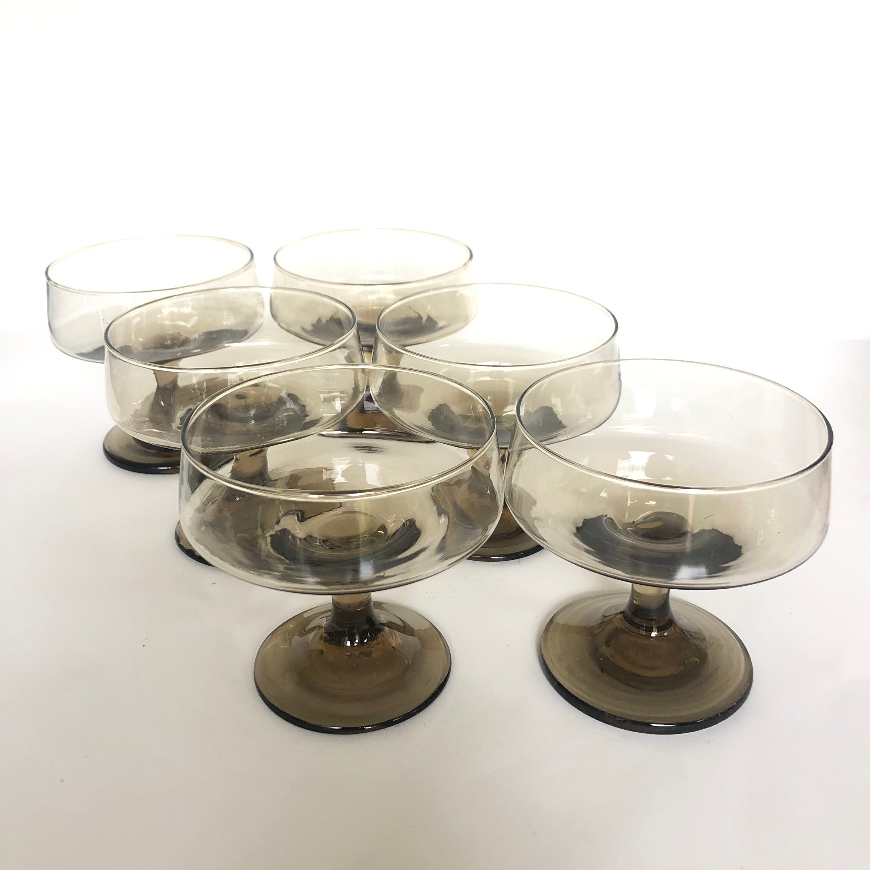 Set of 6 Super Groovy Retro Smokey Glass oz Champagne Cocktail | Etsy