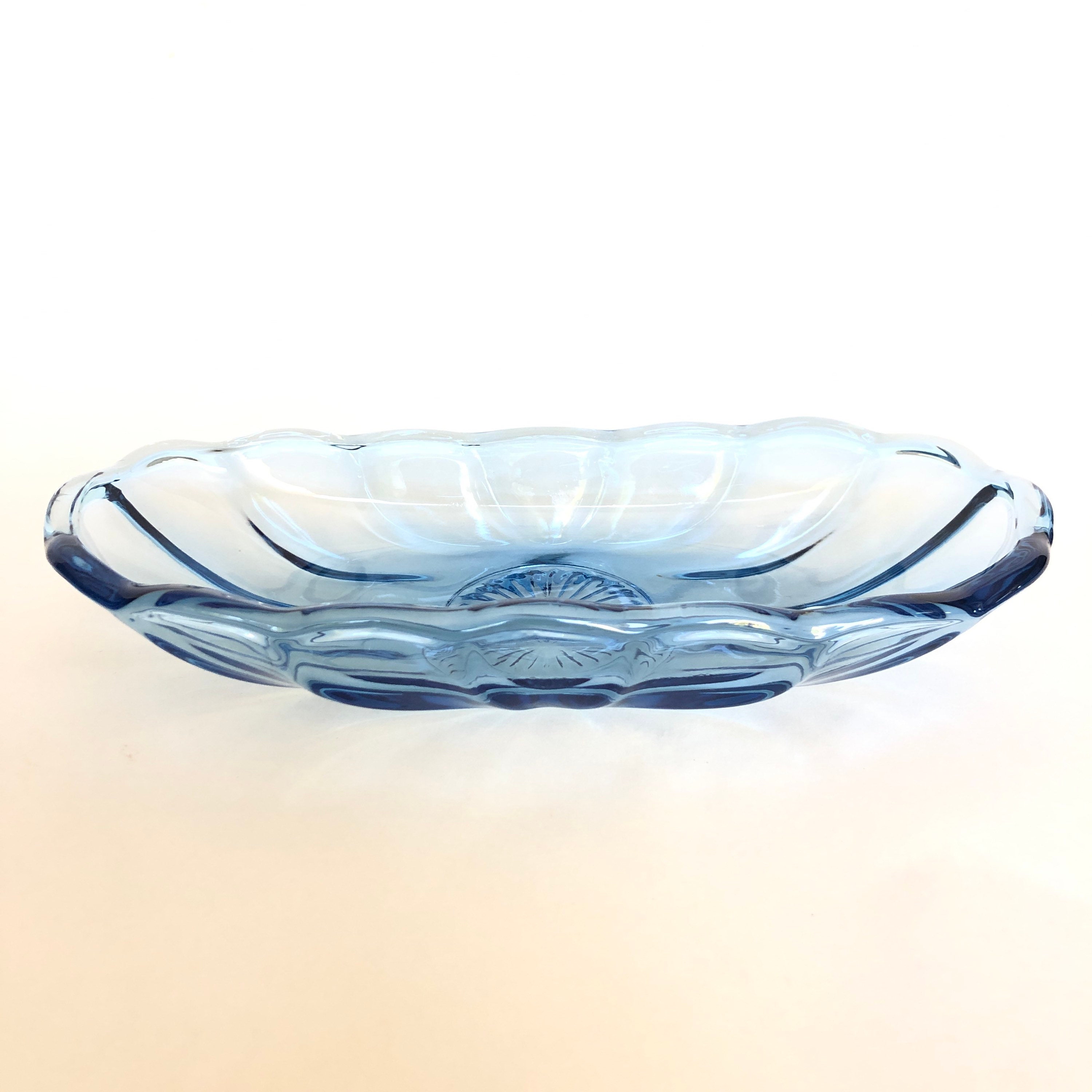 Vintage 'old Williamsburg' Classic Blue Glass Oval - Etsy