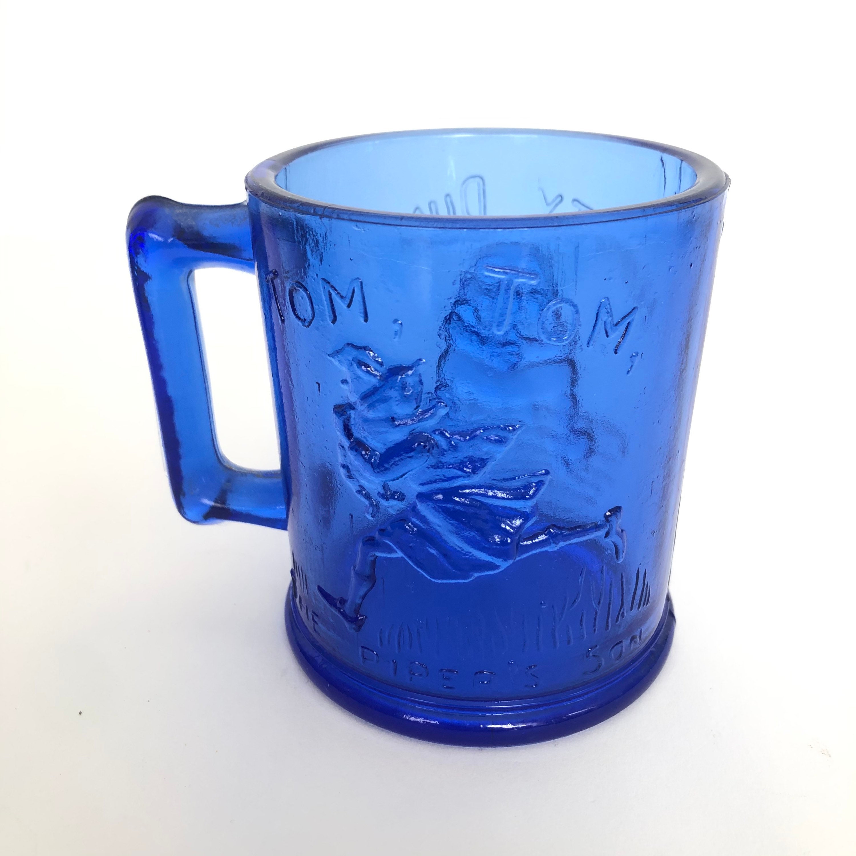 Vintage Cobalt Blue Glass 8.5oz Childs Nursery Rhyme Mug | Etsy