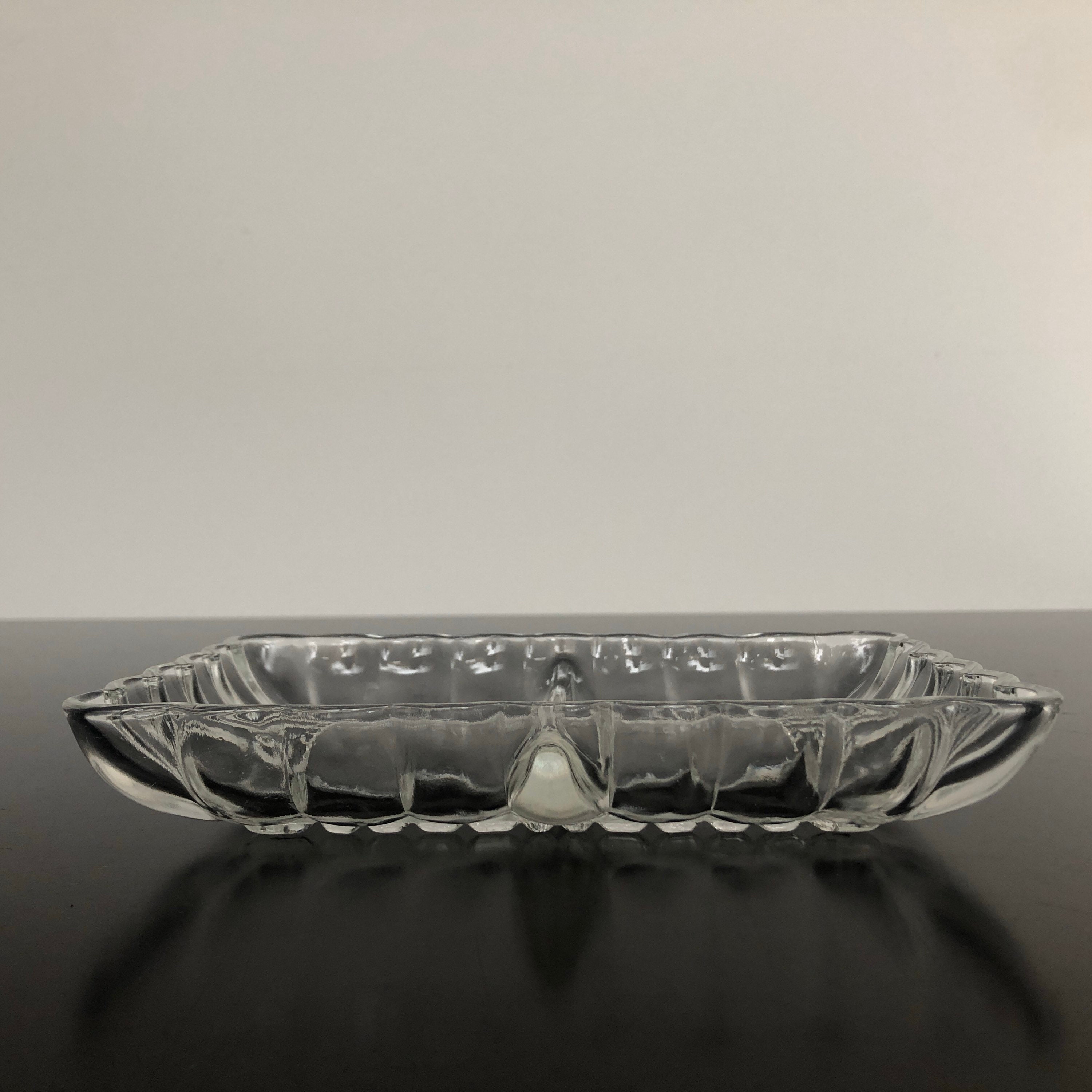 Vintage Square Clear Glass Divided Plate Dish With Scalloped - Etsy 日本