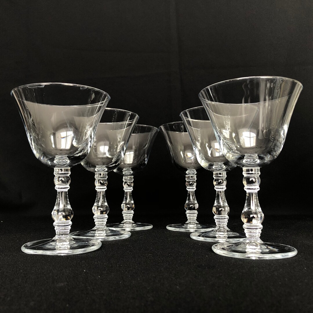 6 Vintage Flared Rim 9oz Wine or Cocktail Glasses - Vintage Barware ...