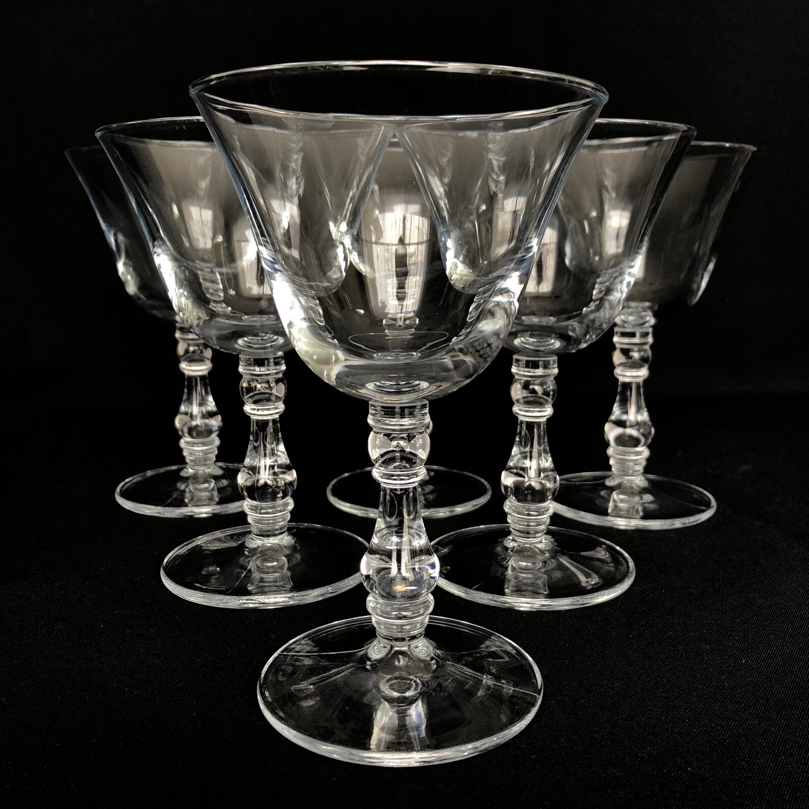 6 Vintage Flared Rim 9oz Wine or Cocktail Glasses Vintage - Etsy
