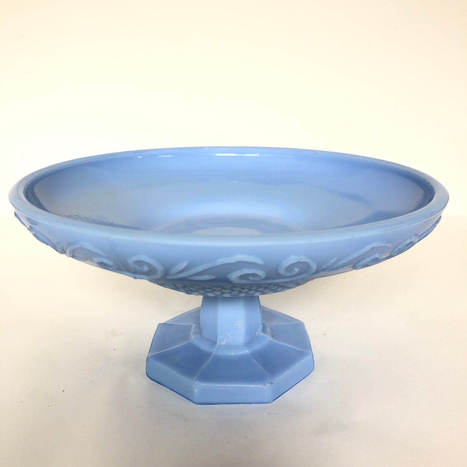RARE Incredible Antique Delphite Blue Glass Pedestal Bowl - Etsy