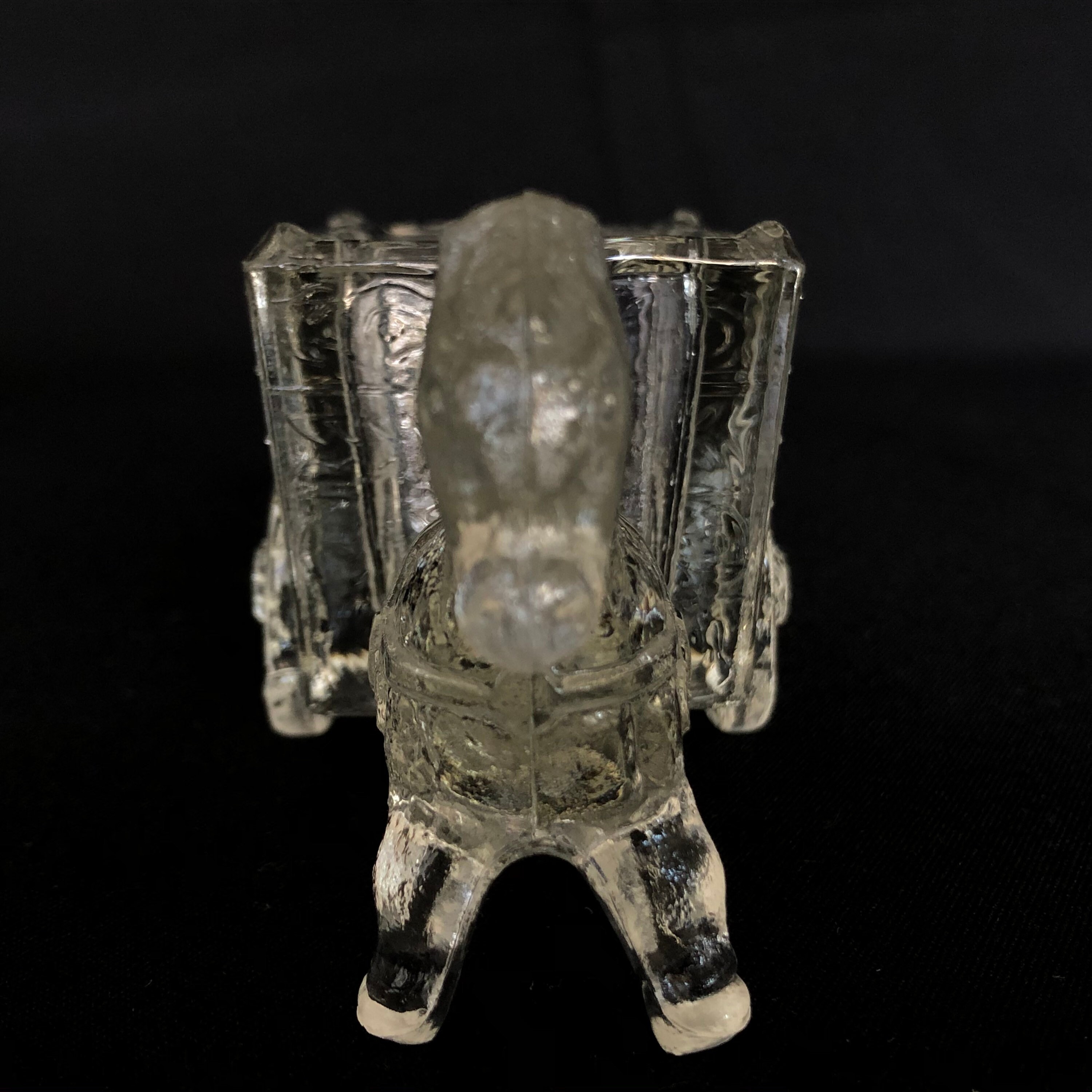 Adorable Little Vintage Clear Glass Donkey & Cart - Etsy