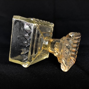 Vintage Glass Wedding Cake Box Square Pedestal Bowl Candy Dish by ...